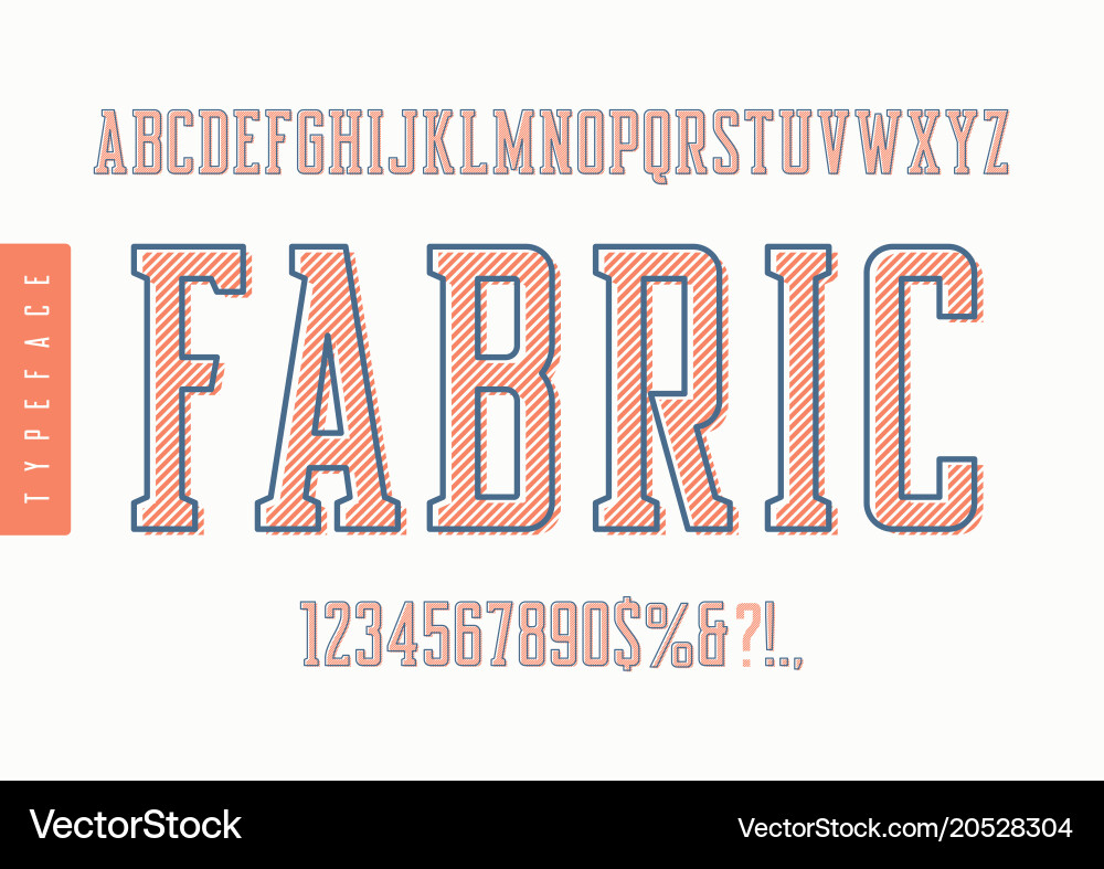 Retro Fabric Typeface - Uppercase Royalty Free Vector Image