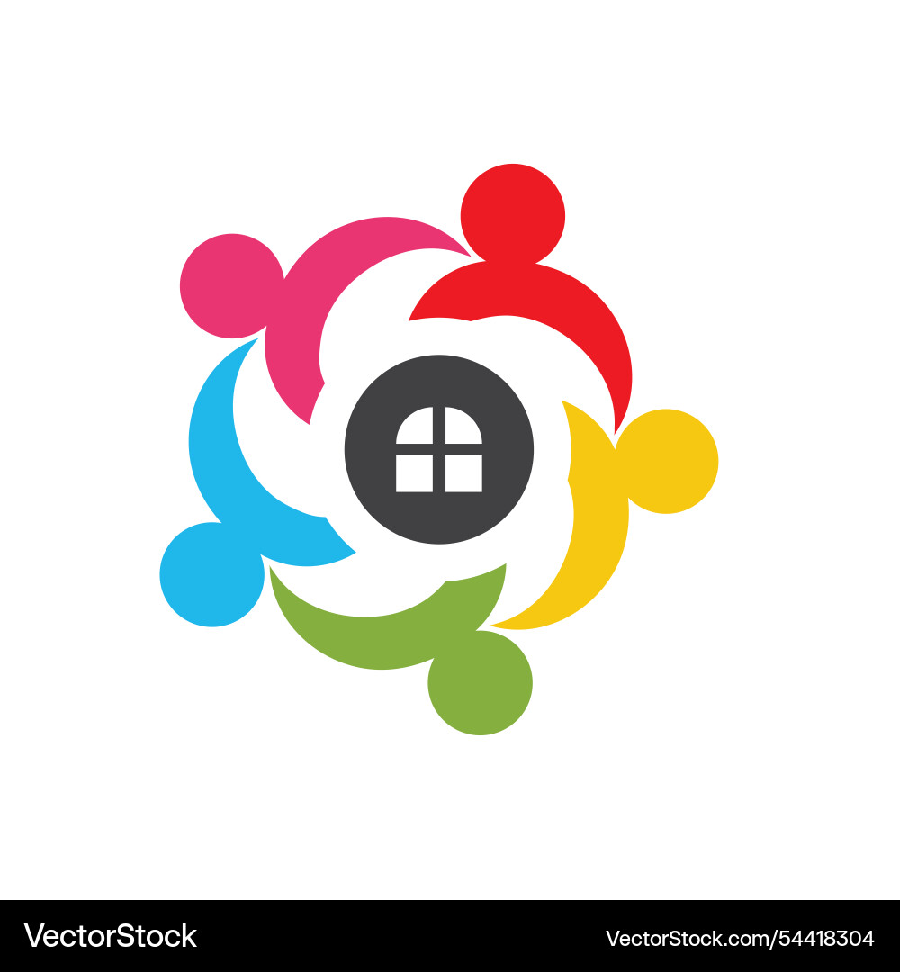 Social Network Team Partner Freunde Logo Design Vektorbild