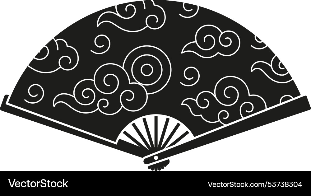 Traditional chinese fan paper folding cooling Vector Image