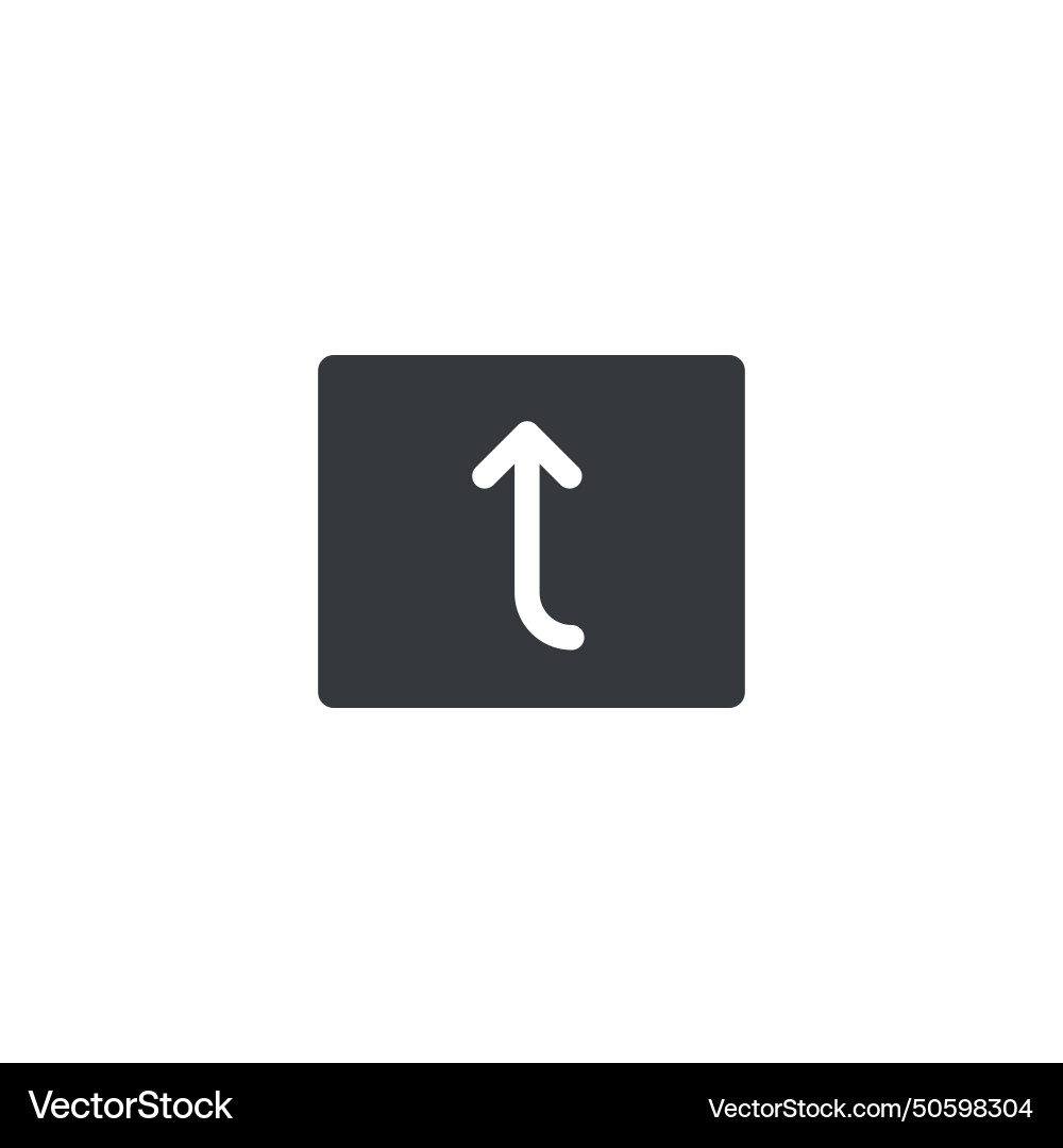 Up key icon arrow isolated on white Royalty Free Vector