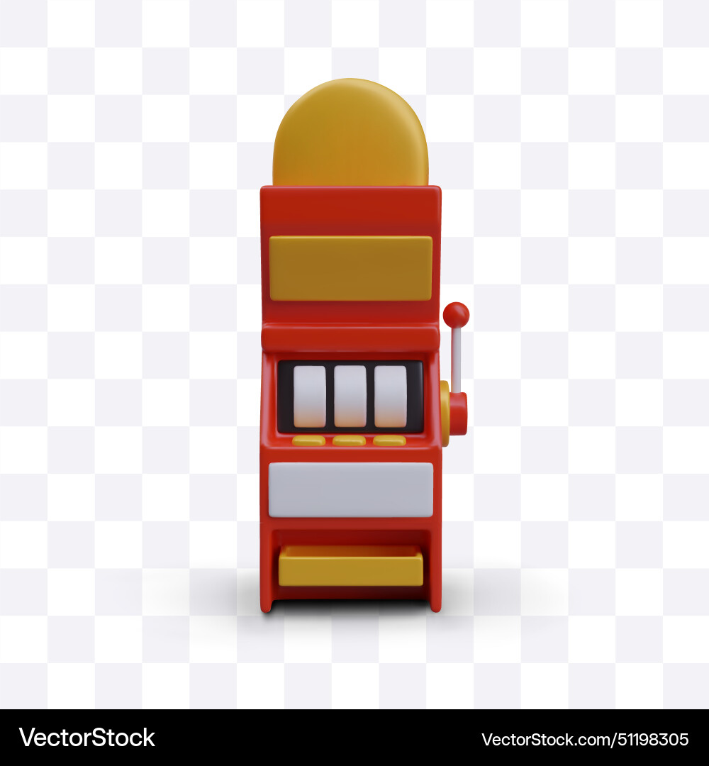3d slot machine with empty display mockup color Vector Image