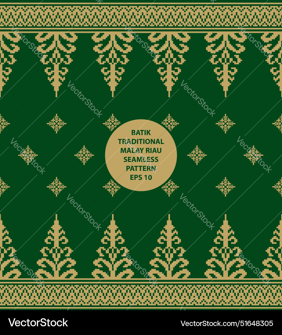 Batik traditional malay riau seamless pattern Vector Image