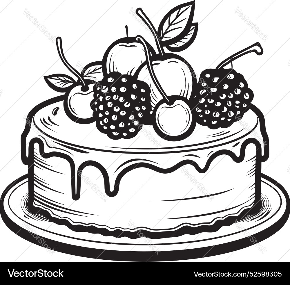 Cherry berry delight cake logo berries – Royalty-Free Vector | VectorStock