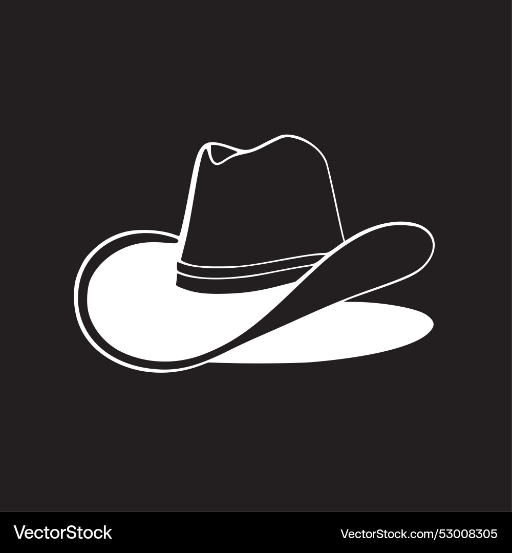 Cowboy hat - black and white Royalty Free Vector Image