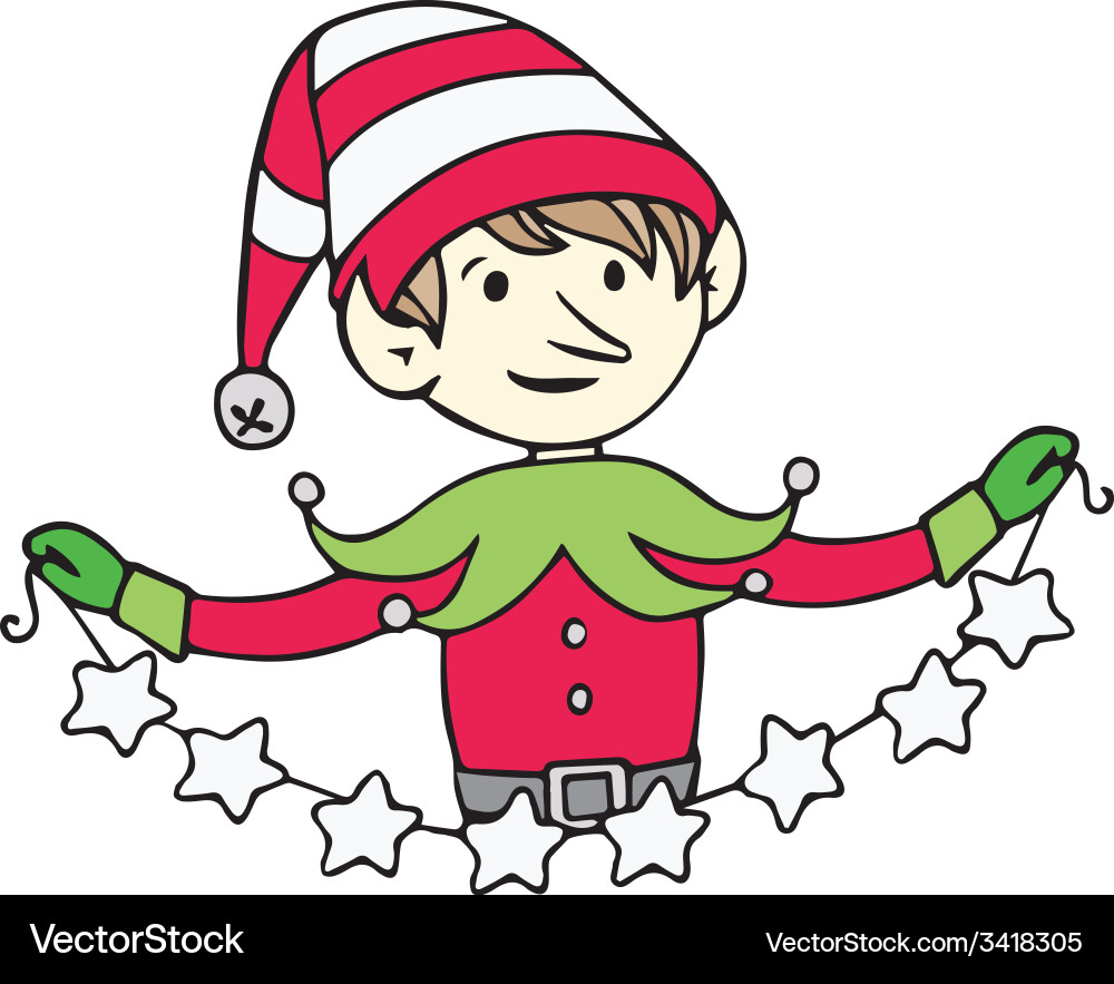 Elf with stars Royalty Free Vector Image - VectorStock