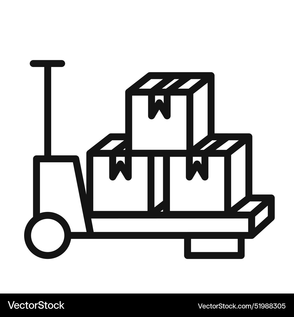 Hand pallet jack icon mark in filled style Vector Image