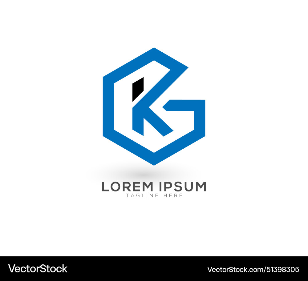 Kg letter logo design template Royalty Free Vector Image