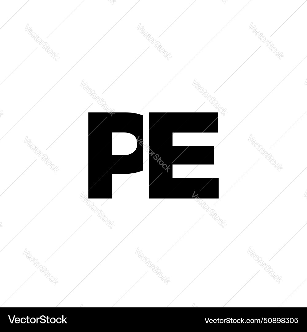 Letter p and e pe logo design template minimal Vector Image