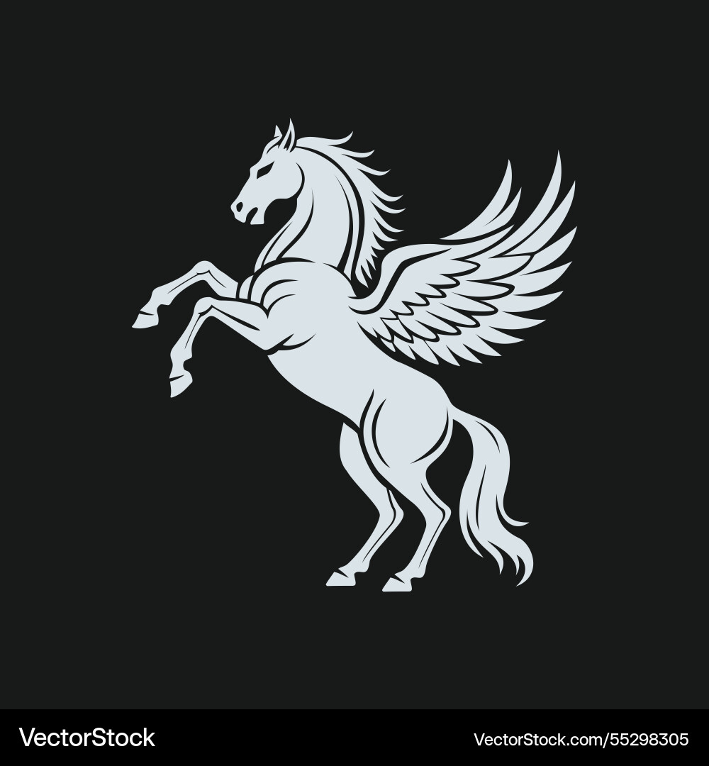 Pegasus rearing up Royalty Free Vector Image - VectorStock