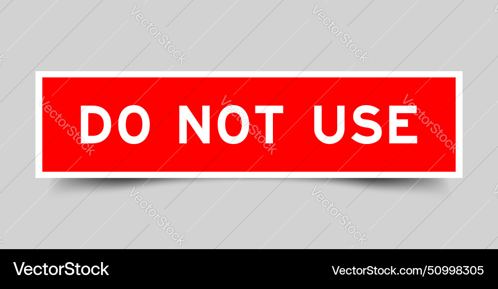 Red color square label sticker with word do not Vector Image