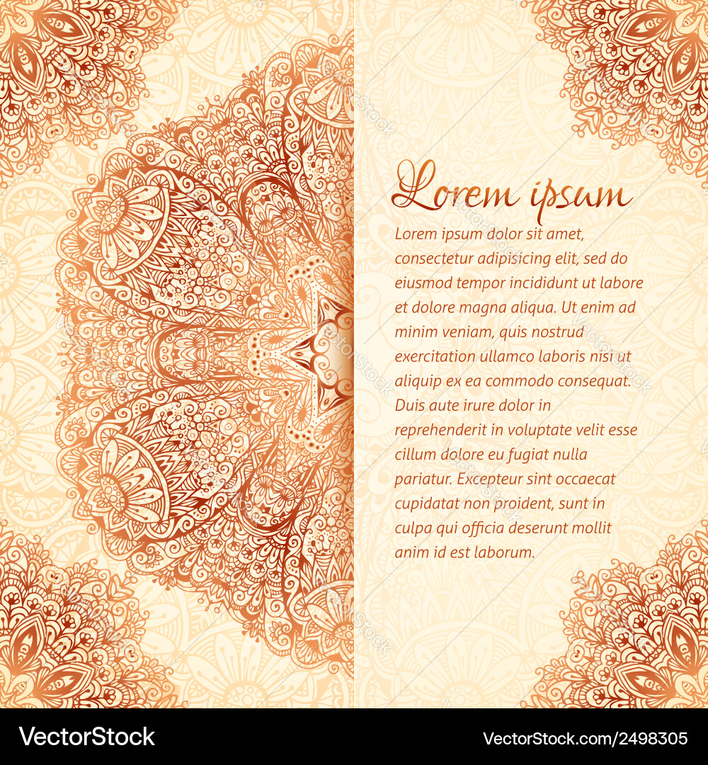 Vintage Moroccan Wedding Card Royalty Free Vector Image