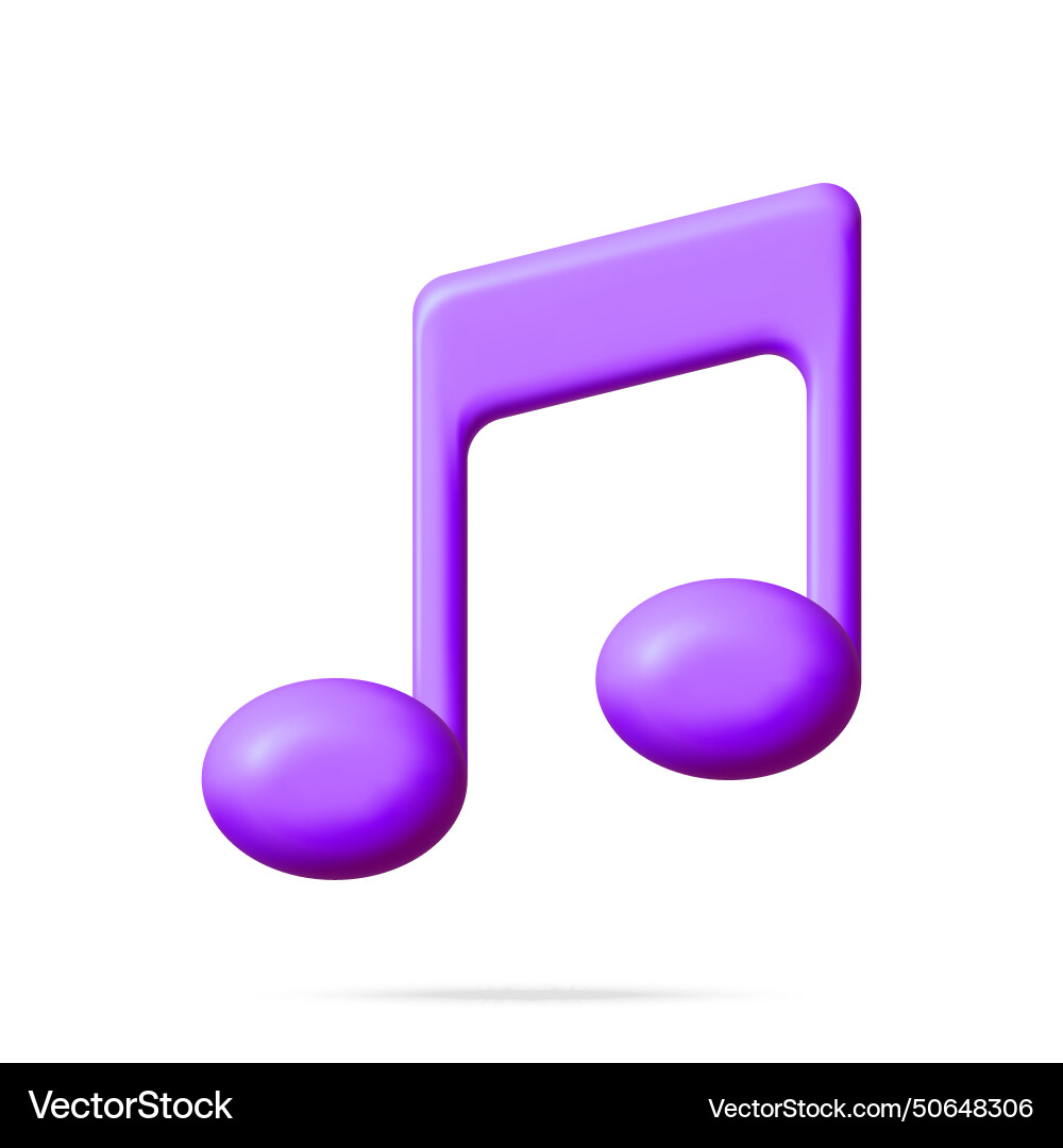 3d music note icon isolated on white Royalty Free Vector