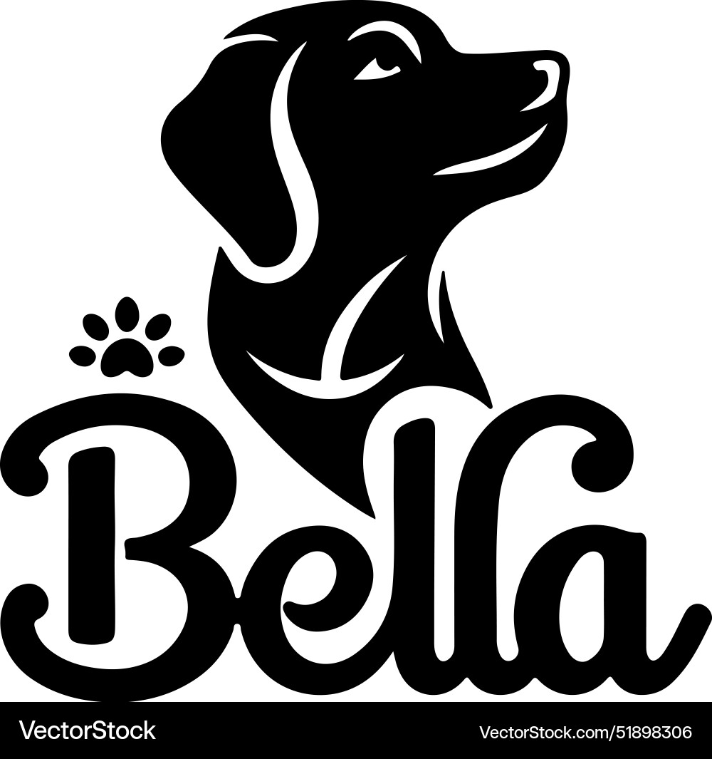 A black silhouette bella dog design Royalty Free Vector