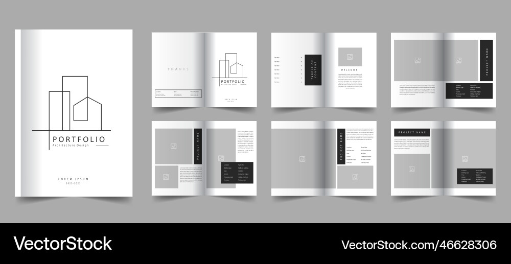 Architektur Portfolio Vorlage Design Lizenzfreier Vektor