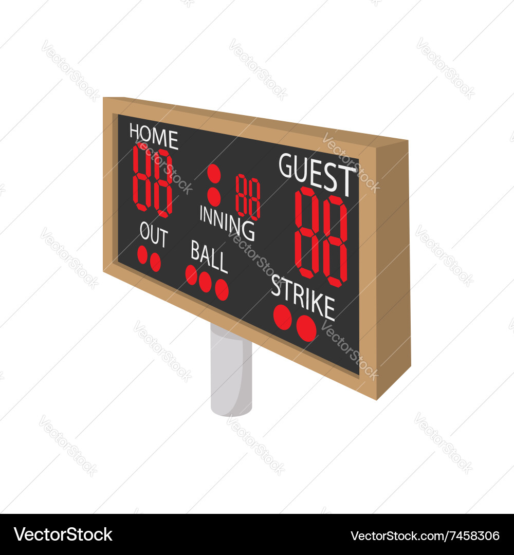 Baseball Scoreboard Cartoon Symbol Lizenzfreies Vektorbild