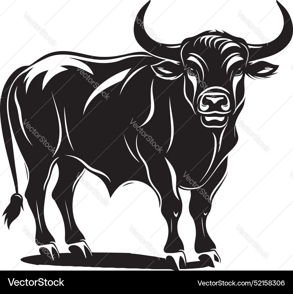 Brawny beast cartoon bull logo creation bold Vector Image