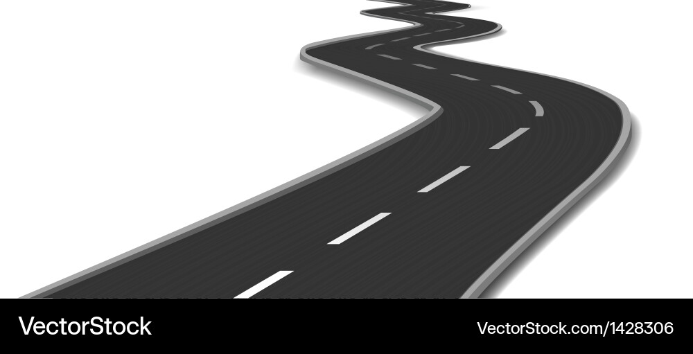 Curved road Royalty Free Vector Image - VectorStock