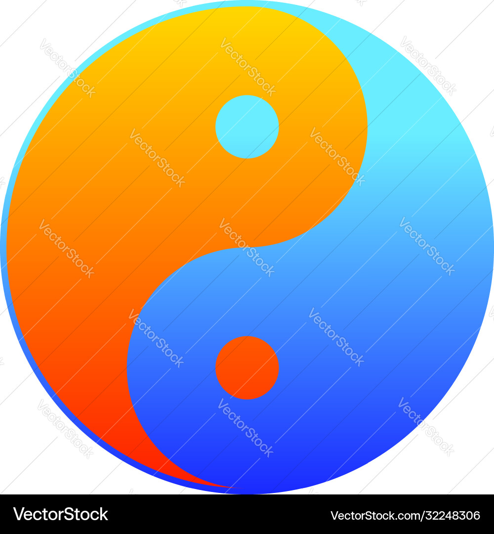 Fire and water yin yang symbol Royalty Free Vector Image