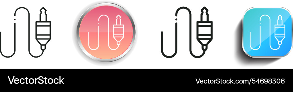 Guitar icon thin linear regular and button style Vector Image