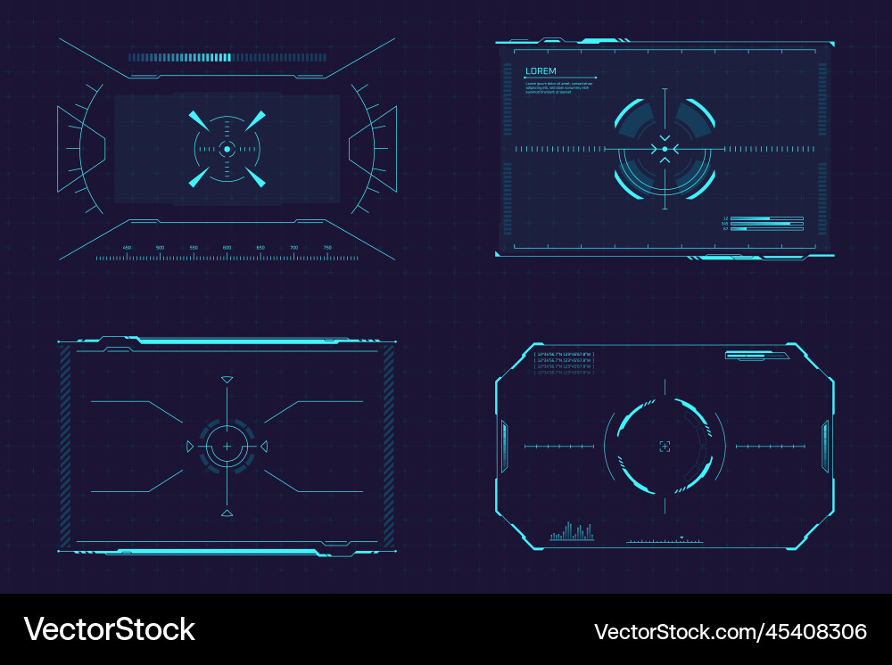 Hud target screens targeting focusing screen sci Vector Image
