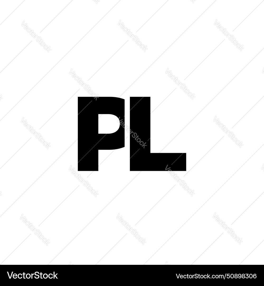 Letter p and l pl logo design template minimal Vector Image