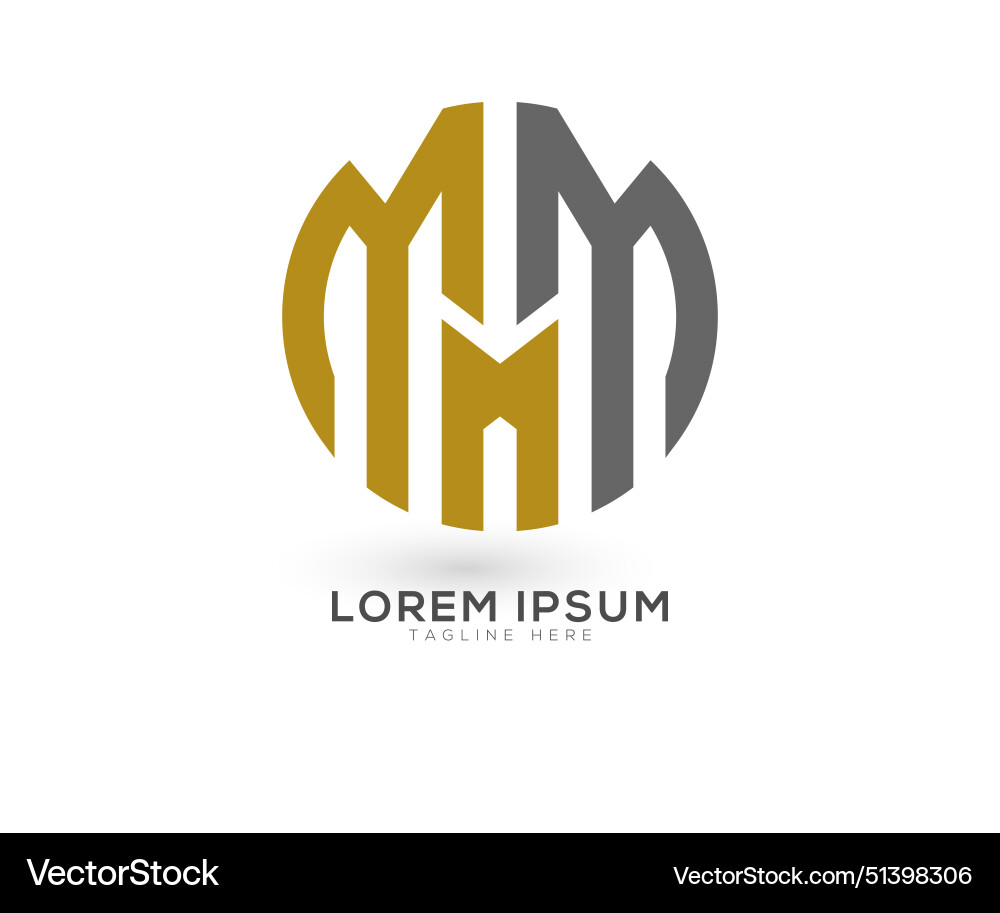 Mmm letter logo design template Royalty Free Vector Image
