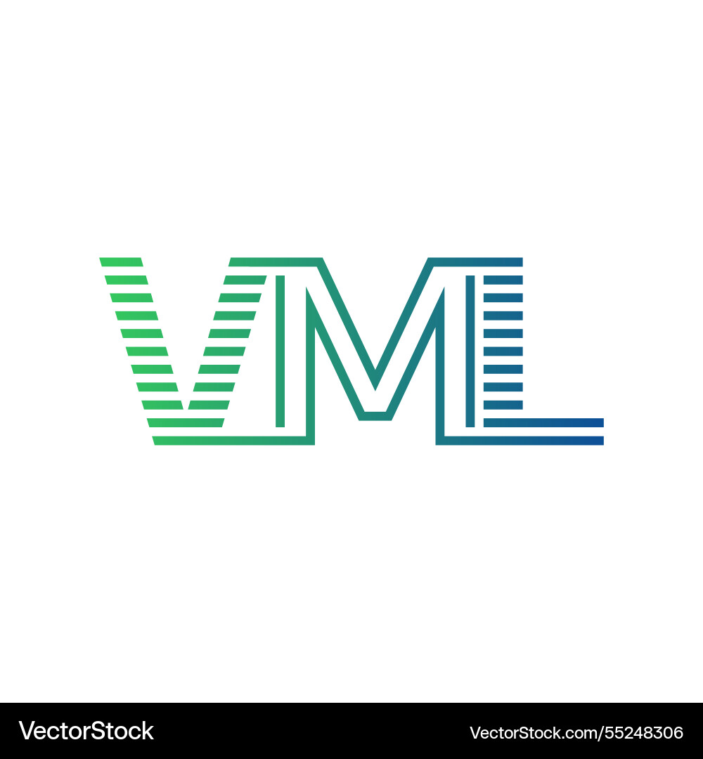 Modern vml logo design letter minimalist Vector Image
