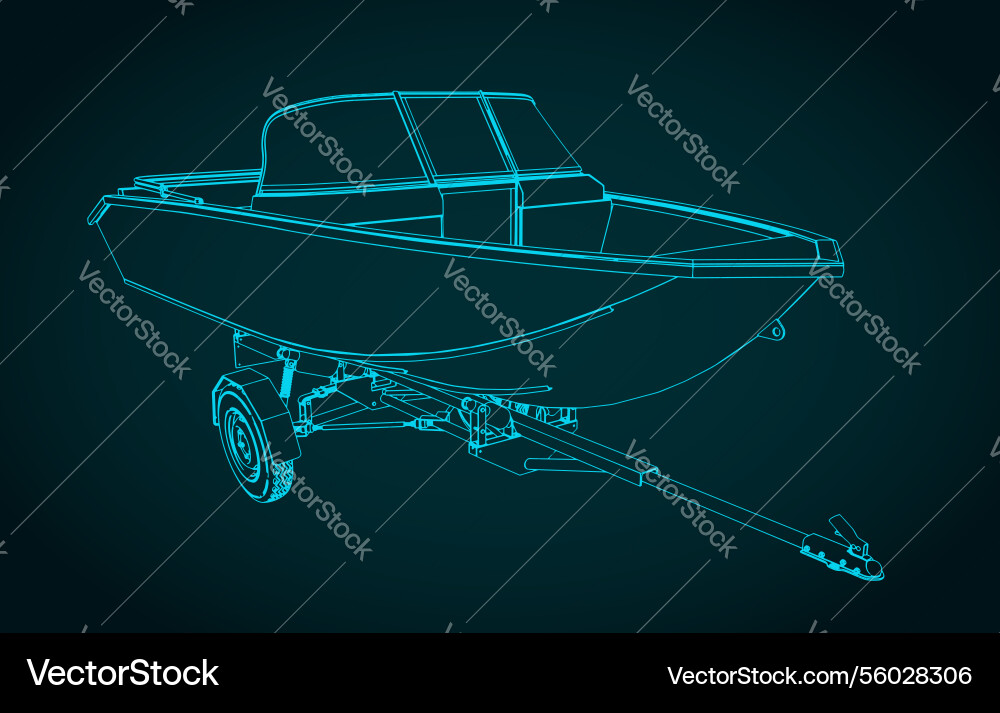 Motor boat trailer Royalty Free Vector Image - VectorStock