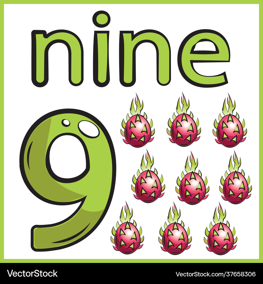 Nine fruits dragon Royalty Free Vector Image - VectorStock