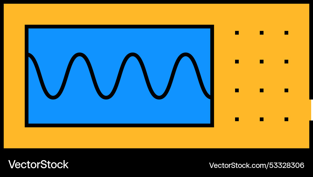 Oscilloscope measuring equipment icon color Vector Image