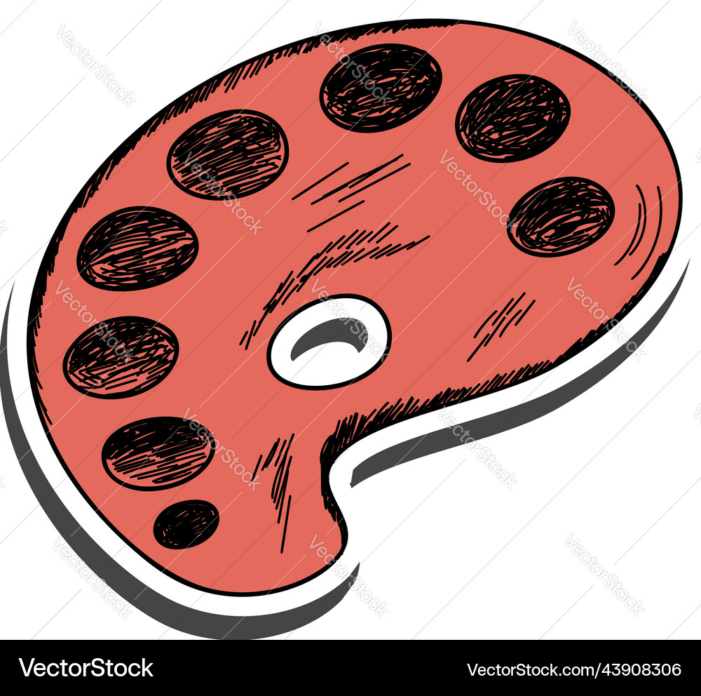 Paint palette sticker Royalty Free Vector Image