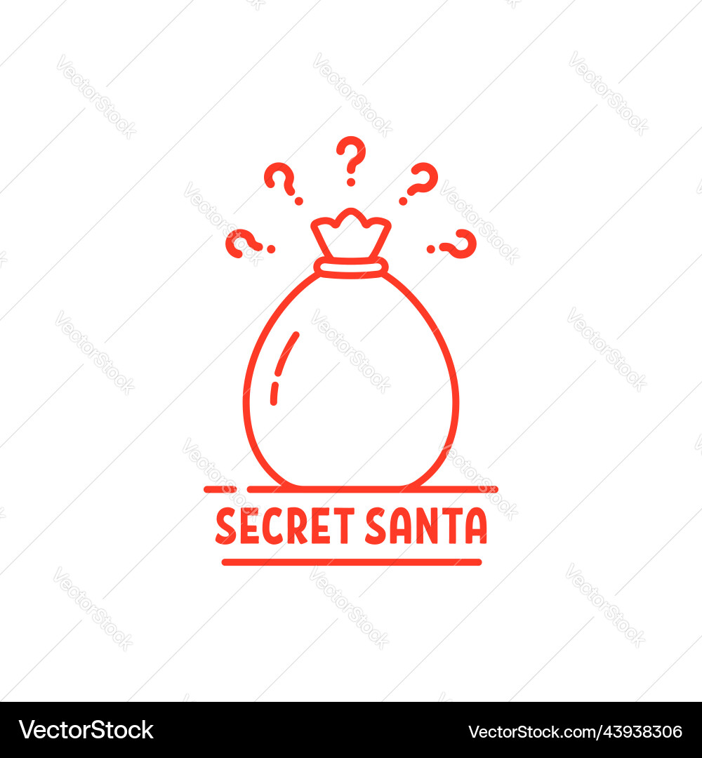 Red thin line bag like secret santa Royalty Free Vector