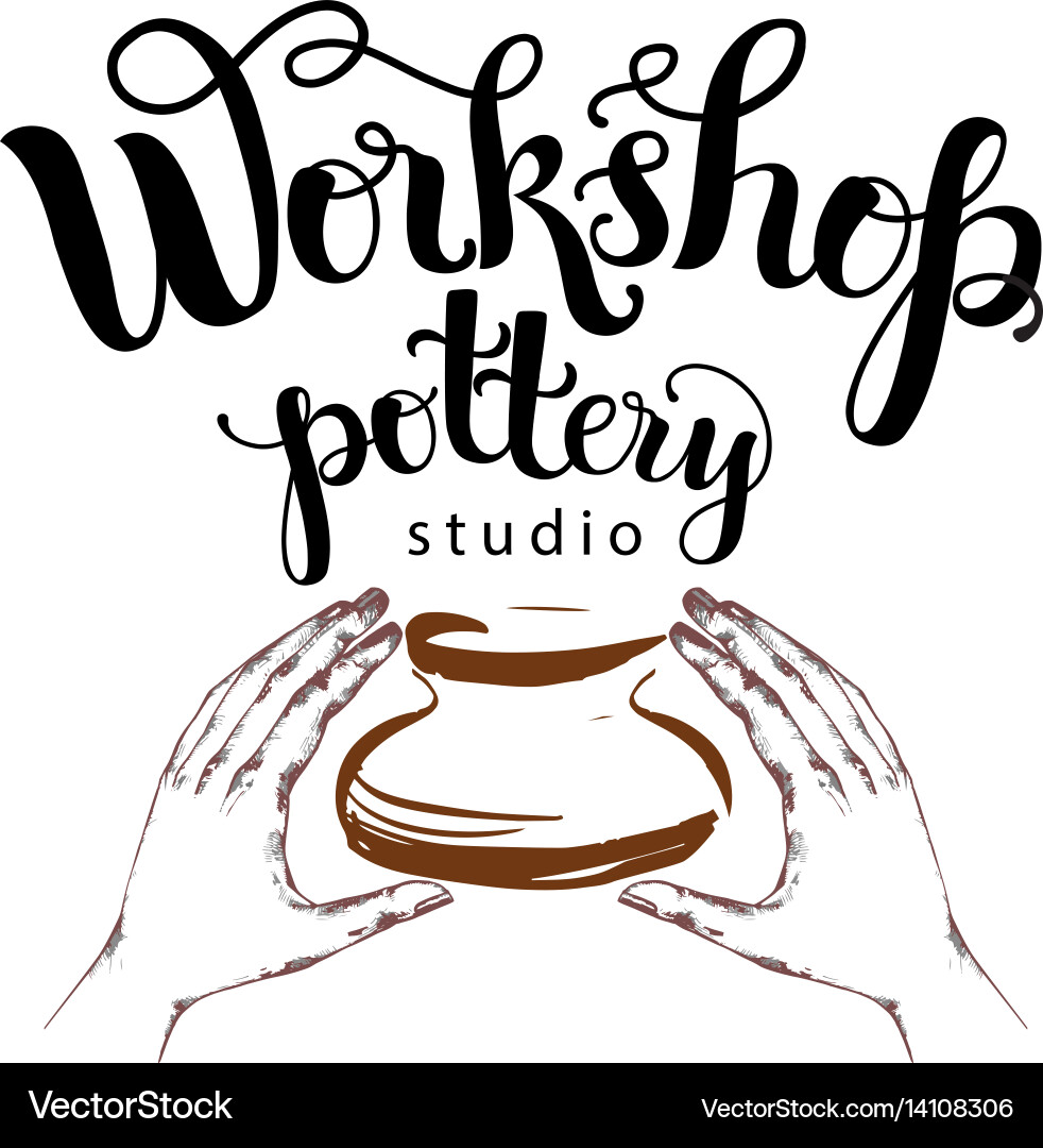Workshop pottery studio logo Royalty Free Vector Image