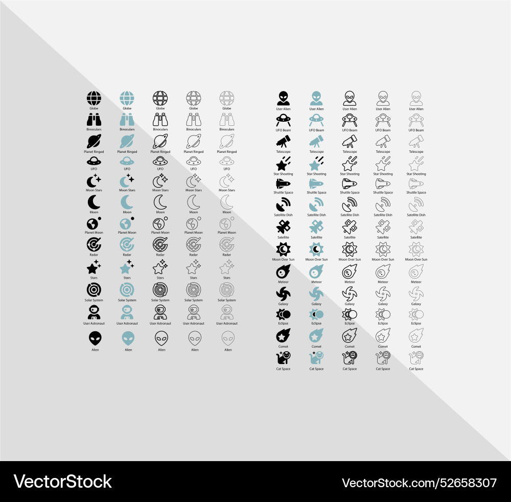 25 astronomy icons Royalty Free Vector Image - VectorStock