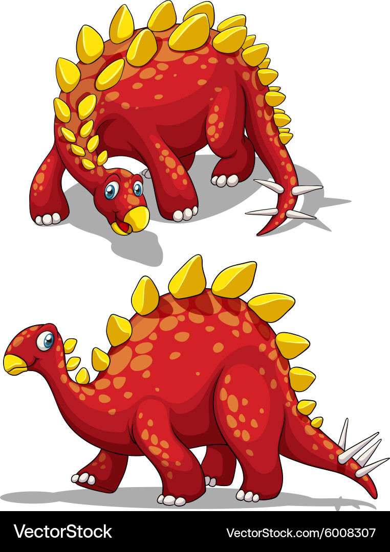 Dinosaur in red color Royalty Free Vector Image