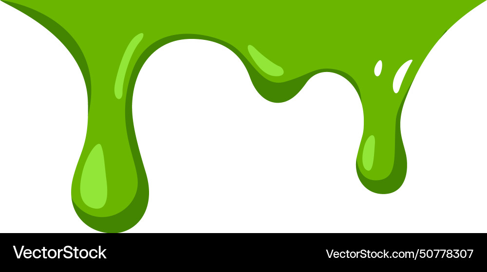 Green goo spill toxic liquid dripping border Vector Image