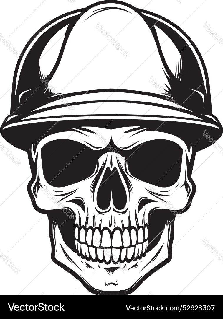 Hardhat hero skull worker icon graphics scaffold Vector Image