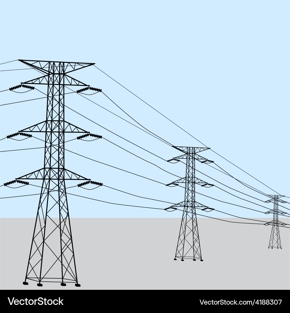 High voltage power lines Royalty Free Vector Image