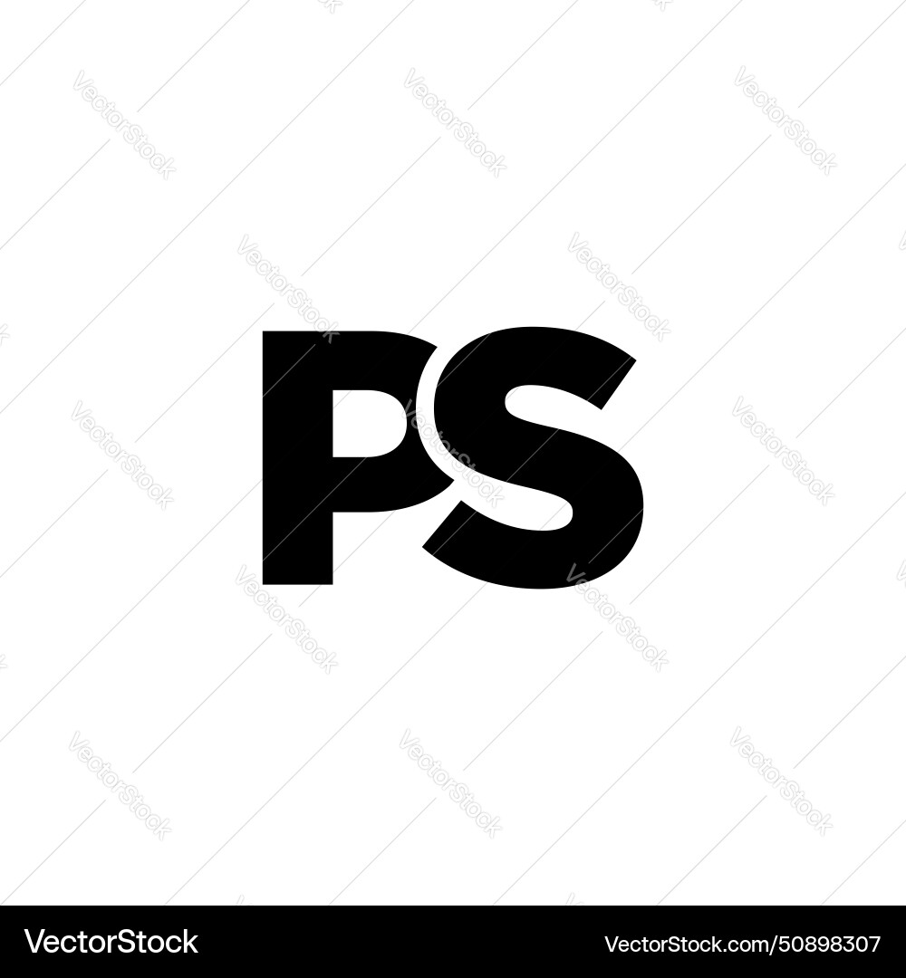 Letter p and s ps logo design template minimal Vector Image