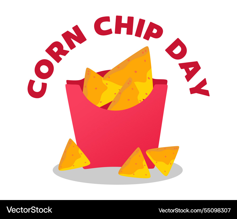 National corn chip day with delicious chips Vector Image