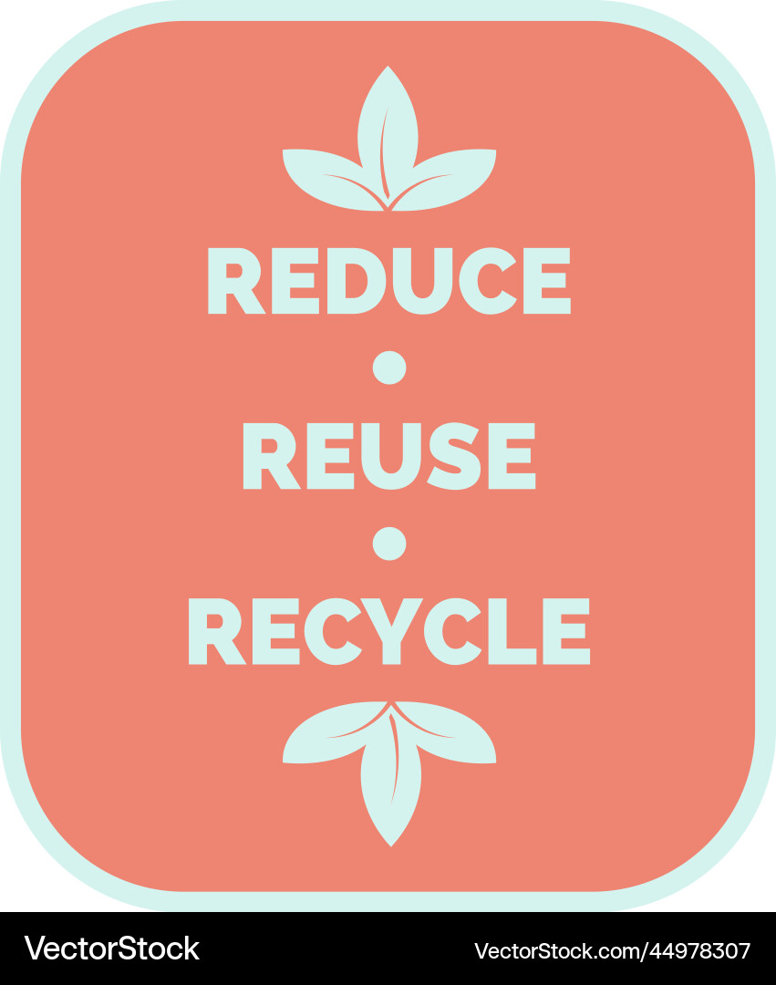 Reduce reuse and recycle eco friendly labels Vector Image