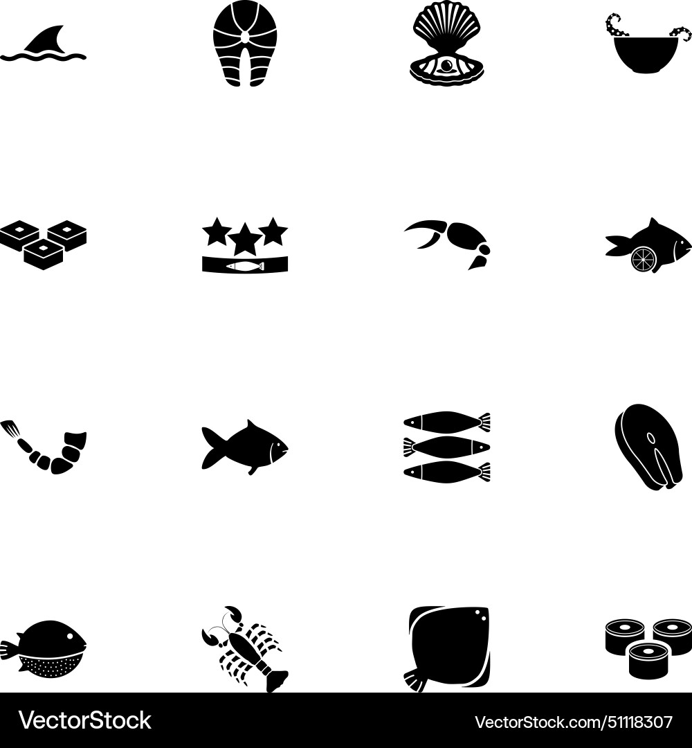 Seafood icon - expand to any size change Vector Image