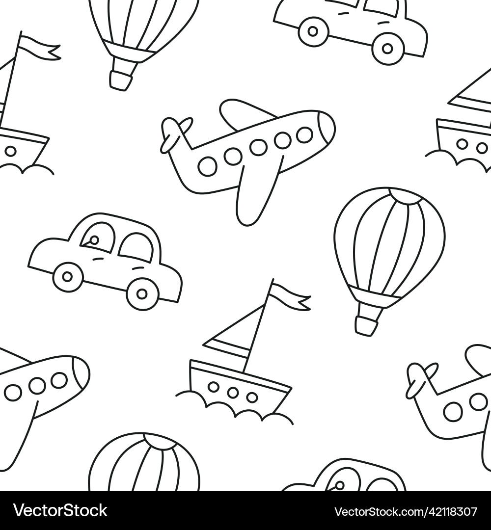 Seamless pattern with children drawings kids Vector Image