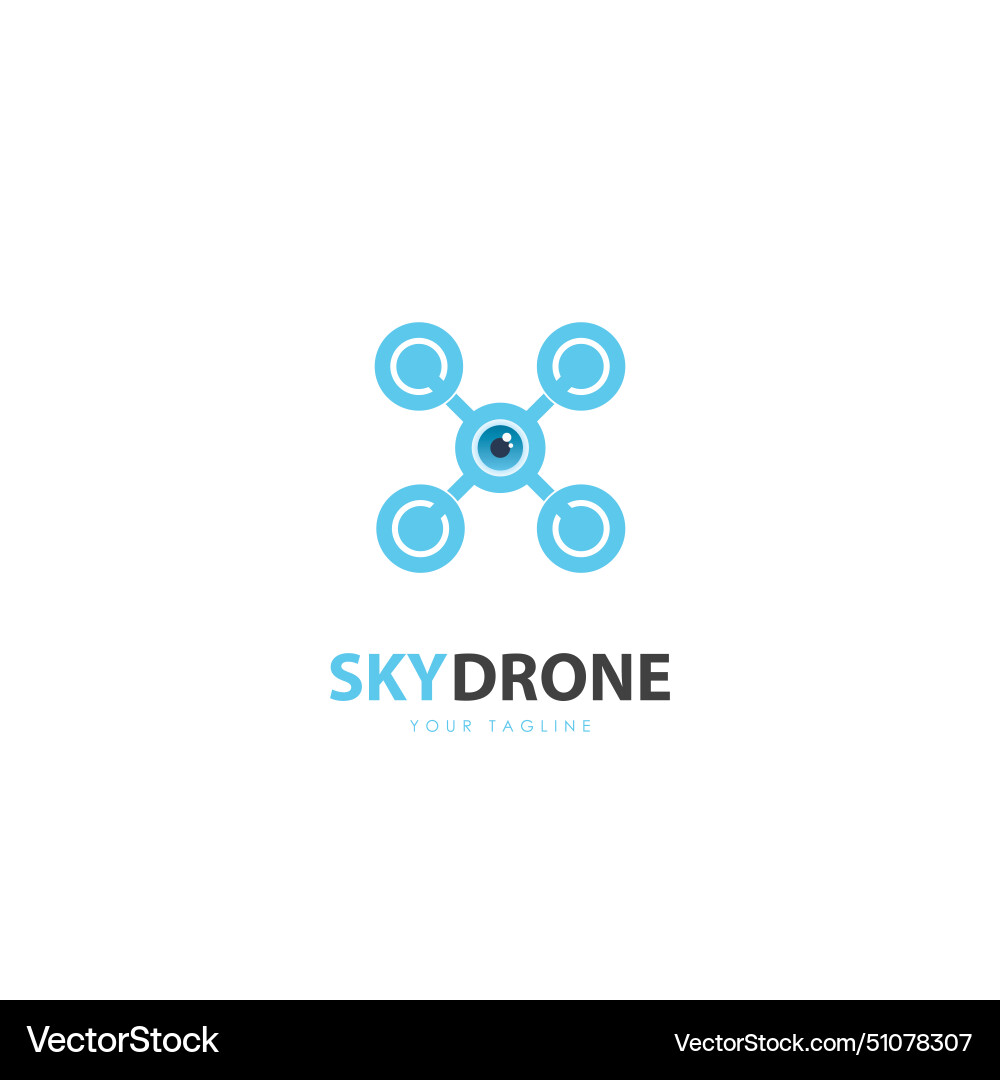 Sky drone logo design flat style Royalty Free Vector Image