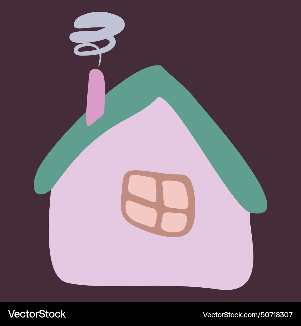 Small colorful crooked house in flat style Vector Image