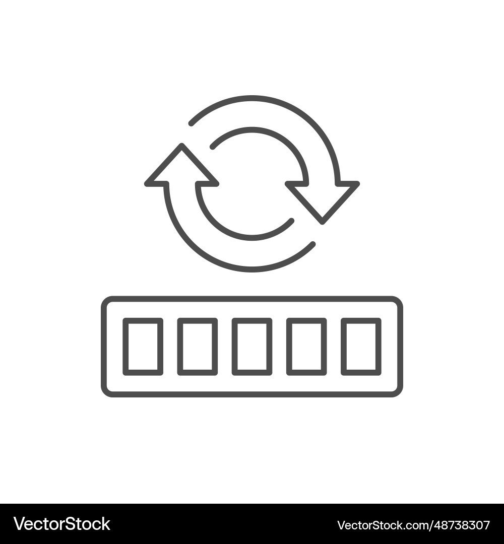 Update process line outline icon Royalty Free Vector Image