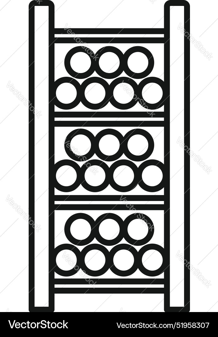 Wine rack storing bottles for tasting Royalty Free Vector