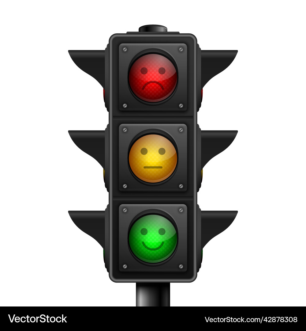 3d realistic road traffic lights isolated Vector Image