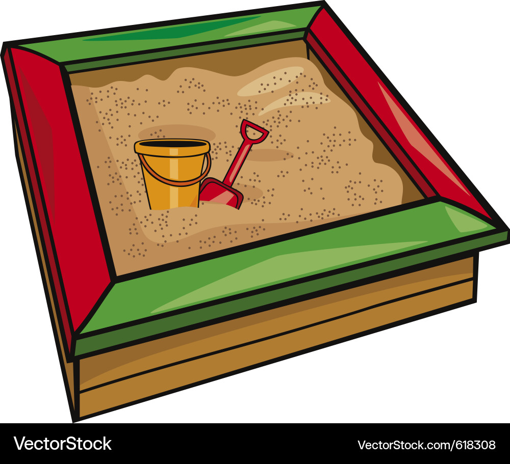 Cartoon Sandbox with Toys Royalty Free Vector Image