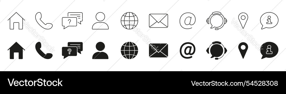 Communication contact and support services line Vector Image